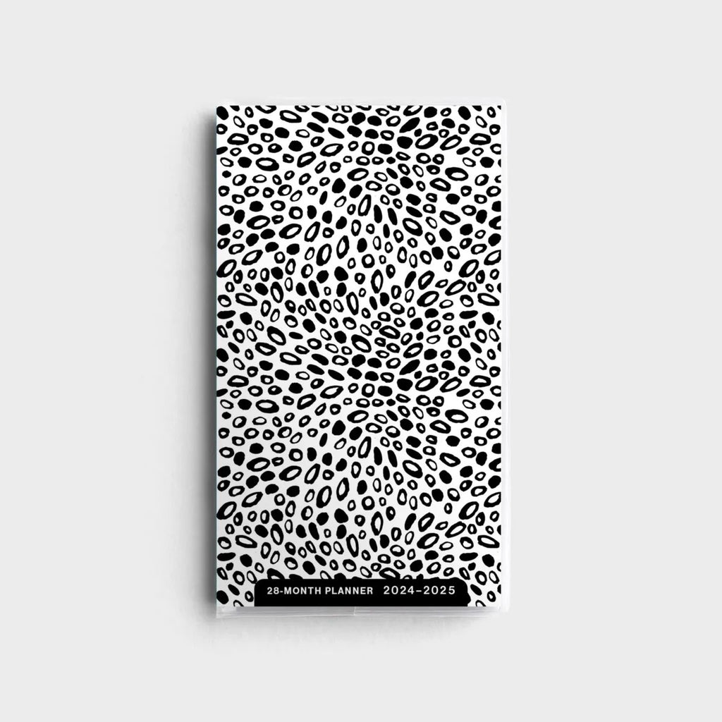 Dayspring 2024-2025 28-Month Planner Black & White Abstract Polka Dot ...