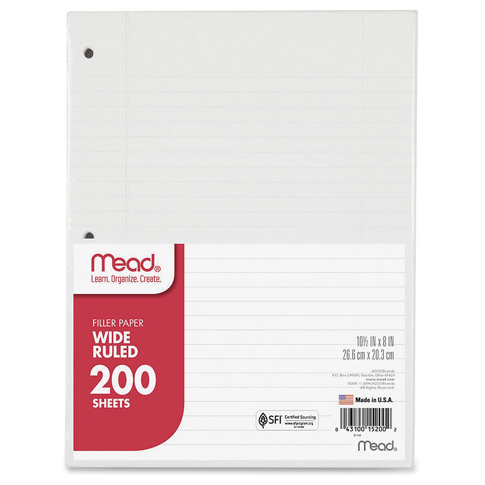 Mead 200-Count Wide Ruled Filler Paper 15200 – Good's Store Online