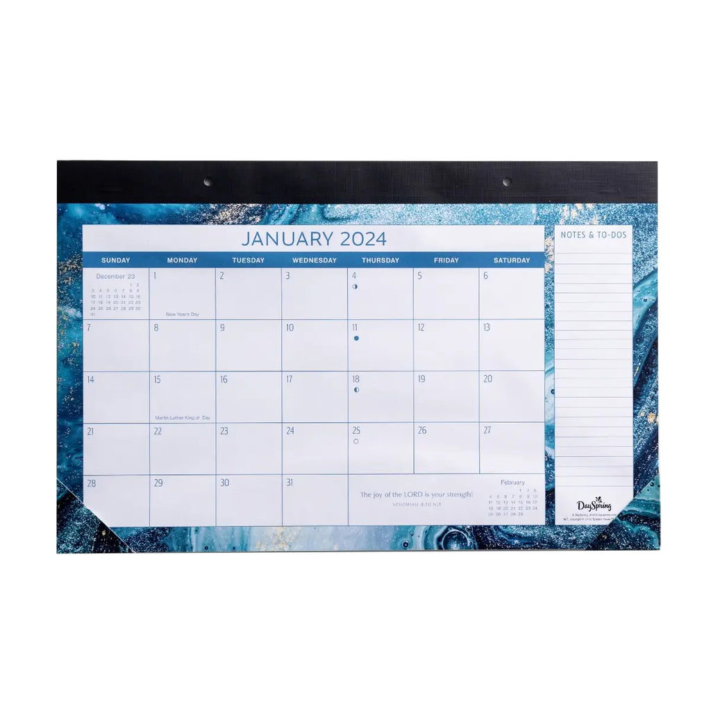 Dayspring 2024 Blue Marble Desk Pad Calendar U0282 – Good's Store Online