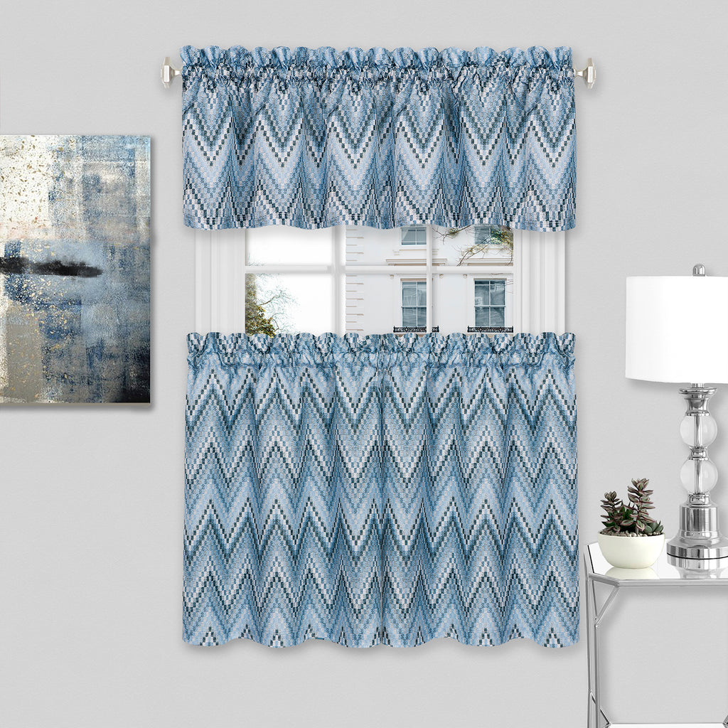 Achim Ice Blue Avery Chevron Curtains 1718 – Good's Store Online
