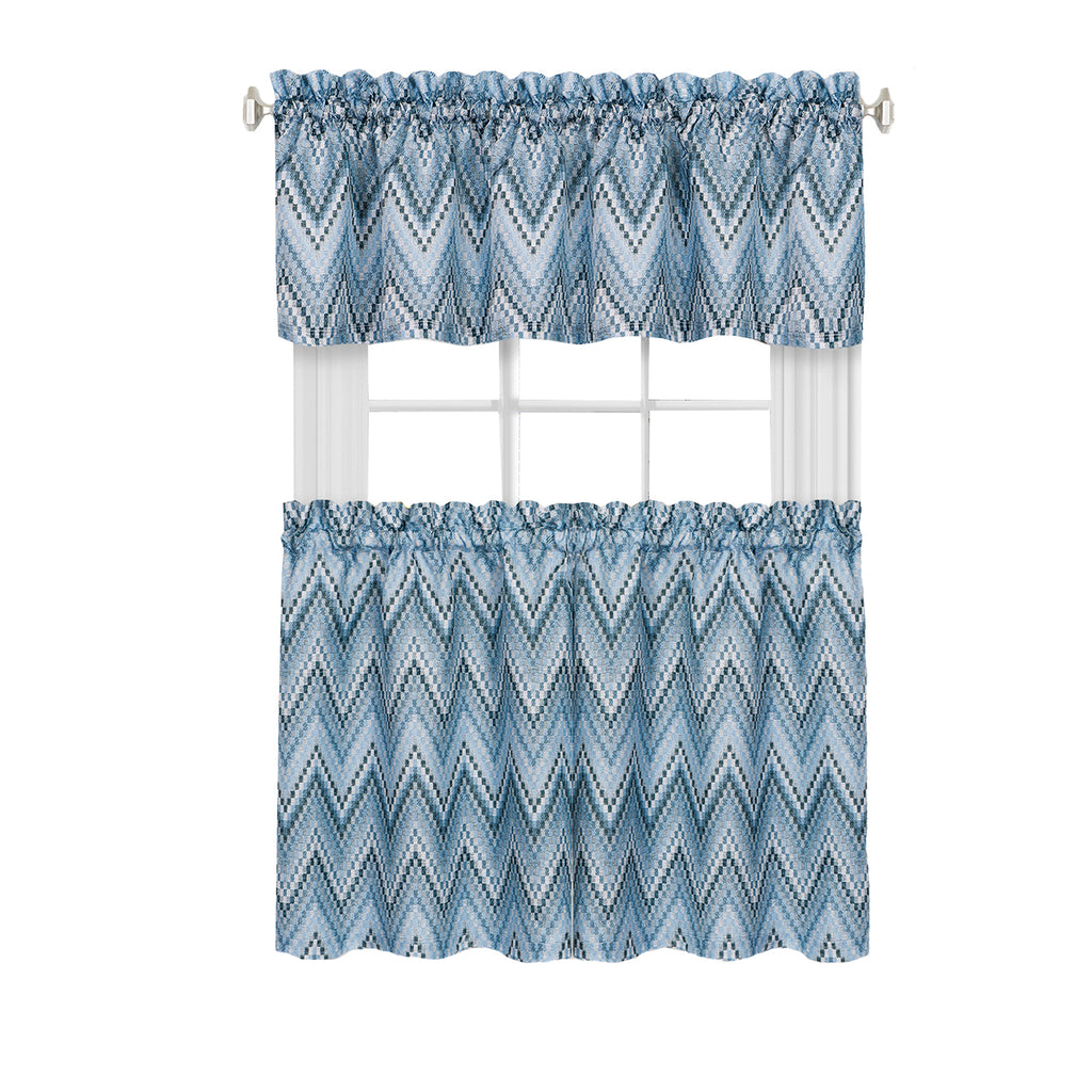 Achim Ice Blue Avery Chevron Curtains 1718 – Good's Store Online