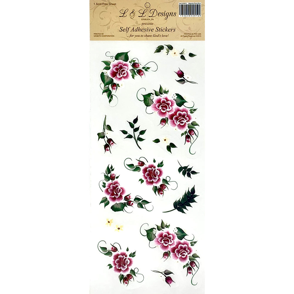 L & L Designs Magenta Elaine Rose Stickers 54976 – Good's Store Online