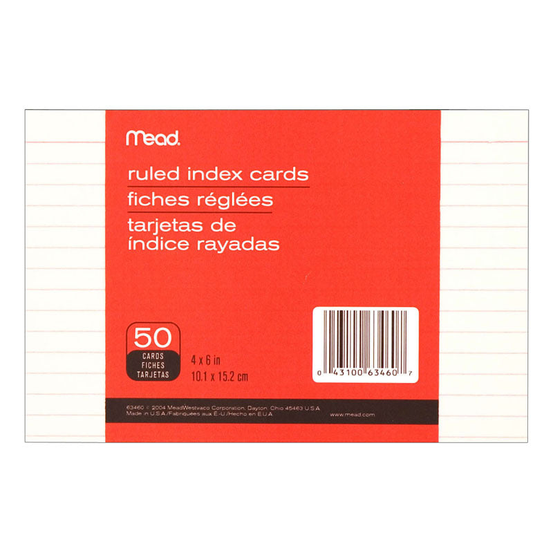 Mead 50-Count 4x6 Ruled Index Cards 63460 – Good's Store Online