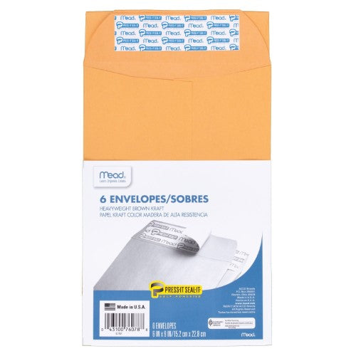 Mead 6-Pack 6x9 Press-It Seal-It Kraft Envelopes 76078 – Good's Store ...