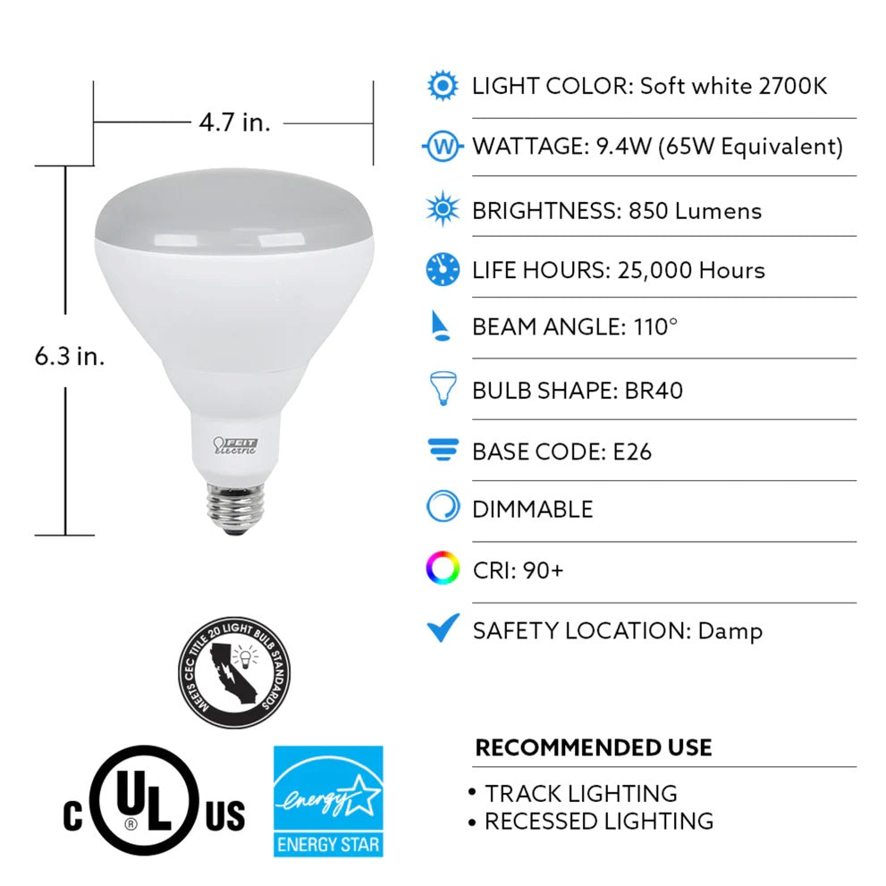 Feit 65W Enhance BR40 LED Light Bulb BR40/DM/LED – Good's Store Online