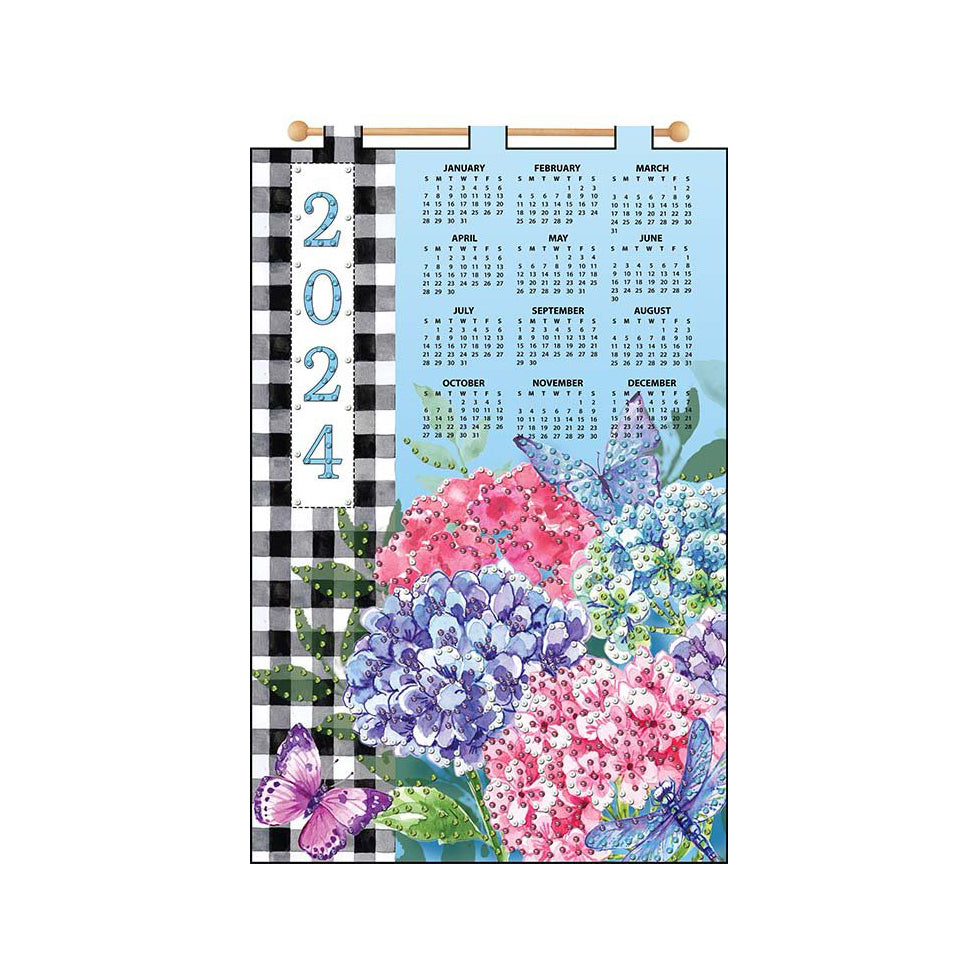 Design Works Gingham Hydrangea 2024 Sequin Calendar 4730 – Good's Store ...