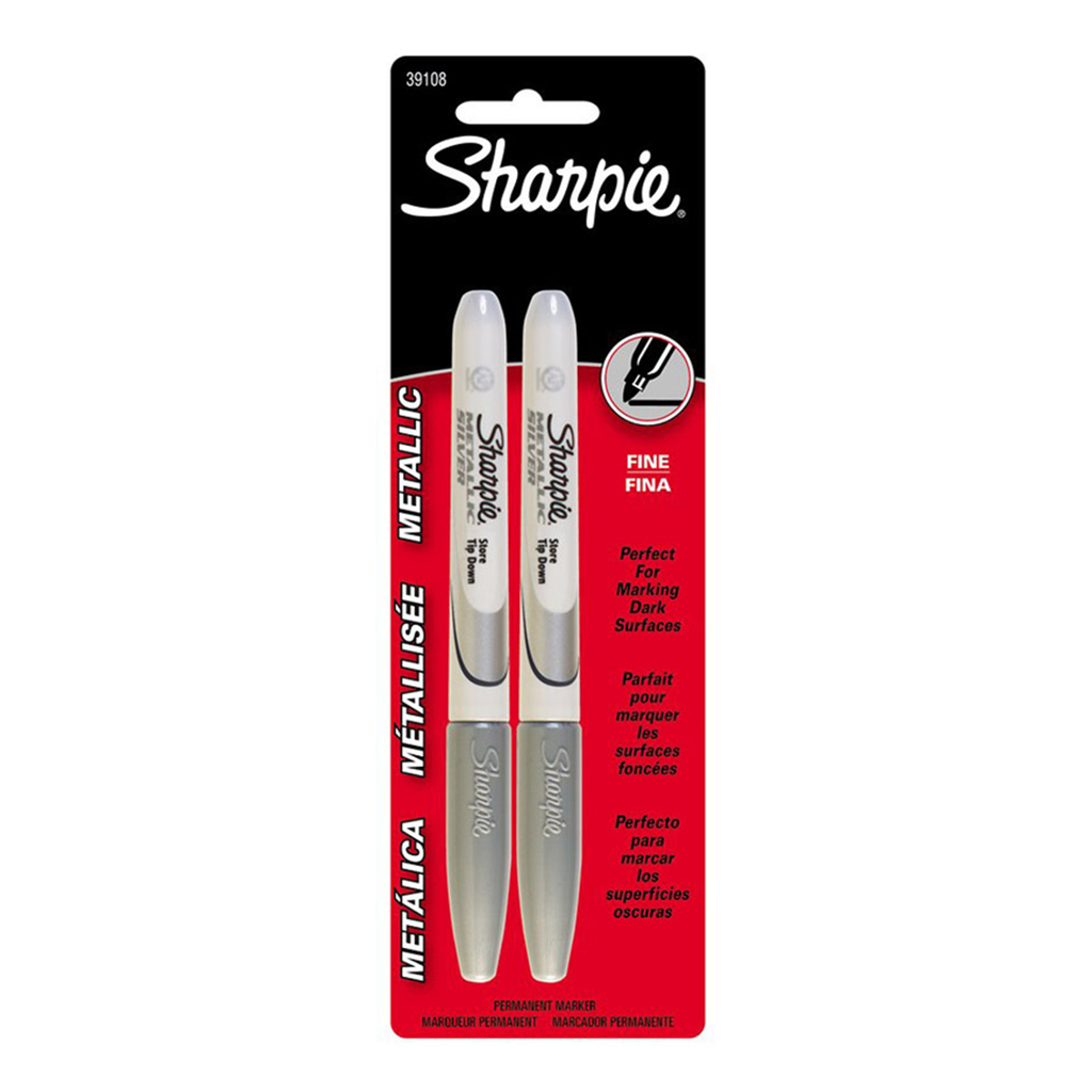 Sharpie Metallic Silver Fine Tip Permanent Marker 2 pk 39108PP – Good's ...
