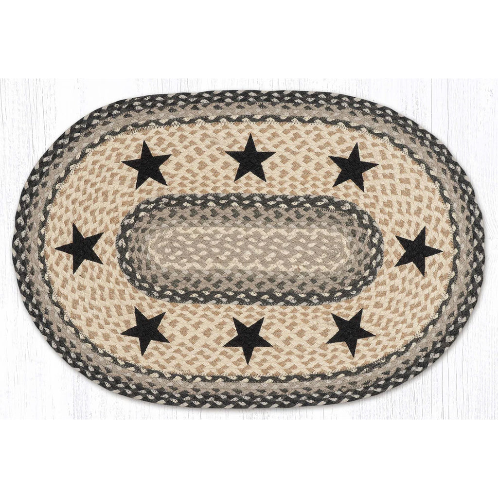 Capitol Earth Rugs Black Star Braided Jute Rug OP-890 – Good's Store Online