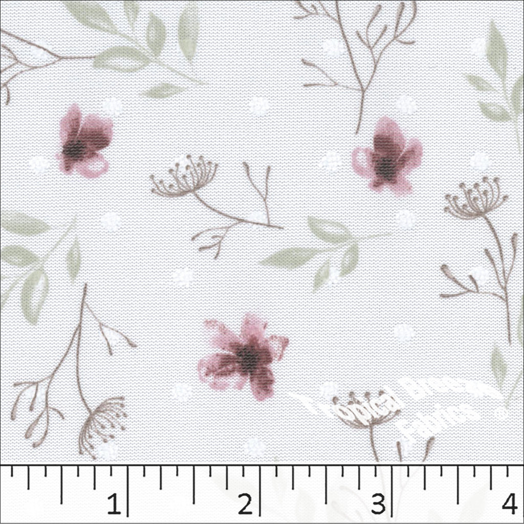 Tropical Breeze Fabrics Swiss Dot Floral Knit Print Fabric 573511 ...