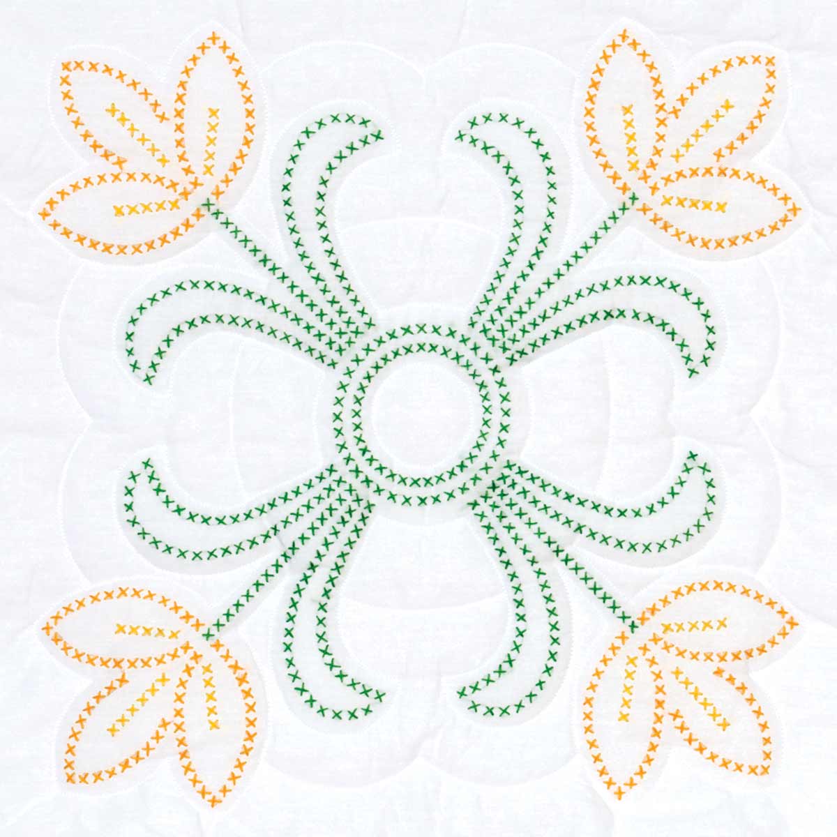 Jack Dempsey Needle Art Cross-Stitch Tulips 18-Inch Quilt Blocks 732 ...