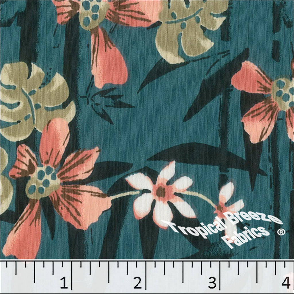 Tropical Breeze Fabrics Yoryu Large Floral Print Polyester Dress Fabric ...